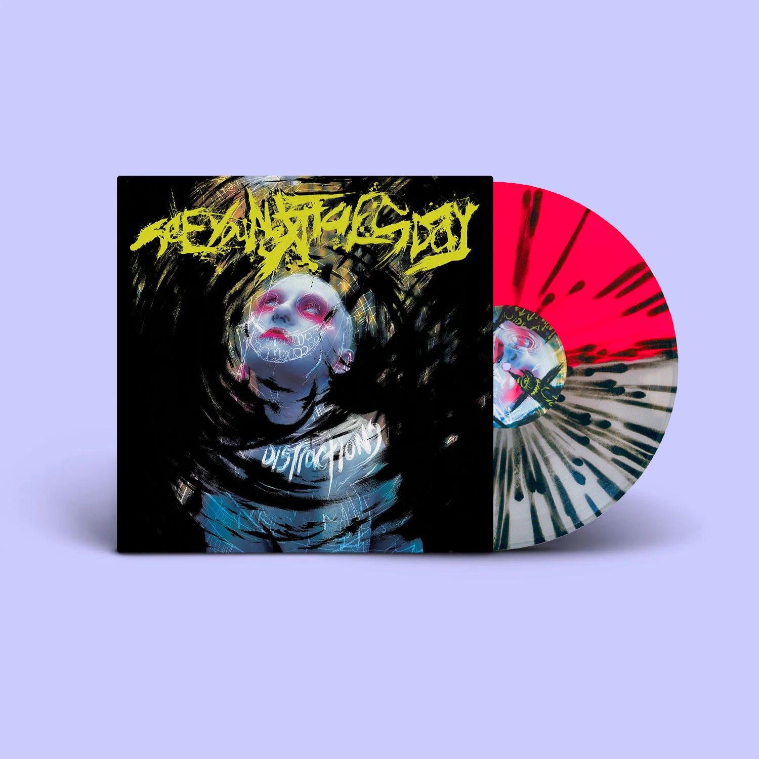 Distractions - Half Neon Coral/Half Clear W/ Black Splatter Vinyl LP ...