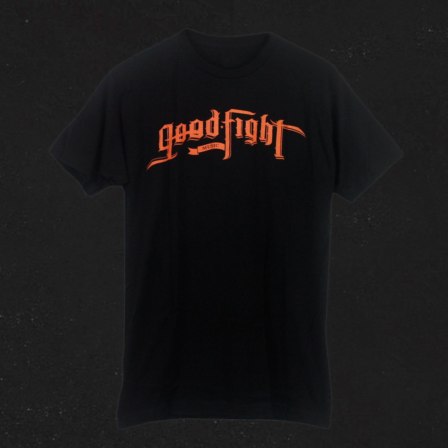 Orange Logo Black T-Shirt – Good Fight Music